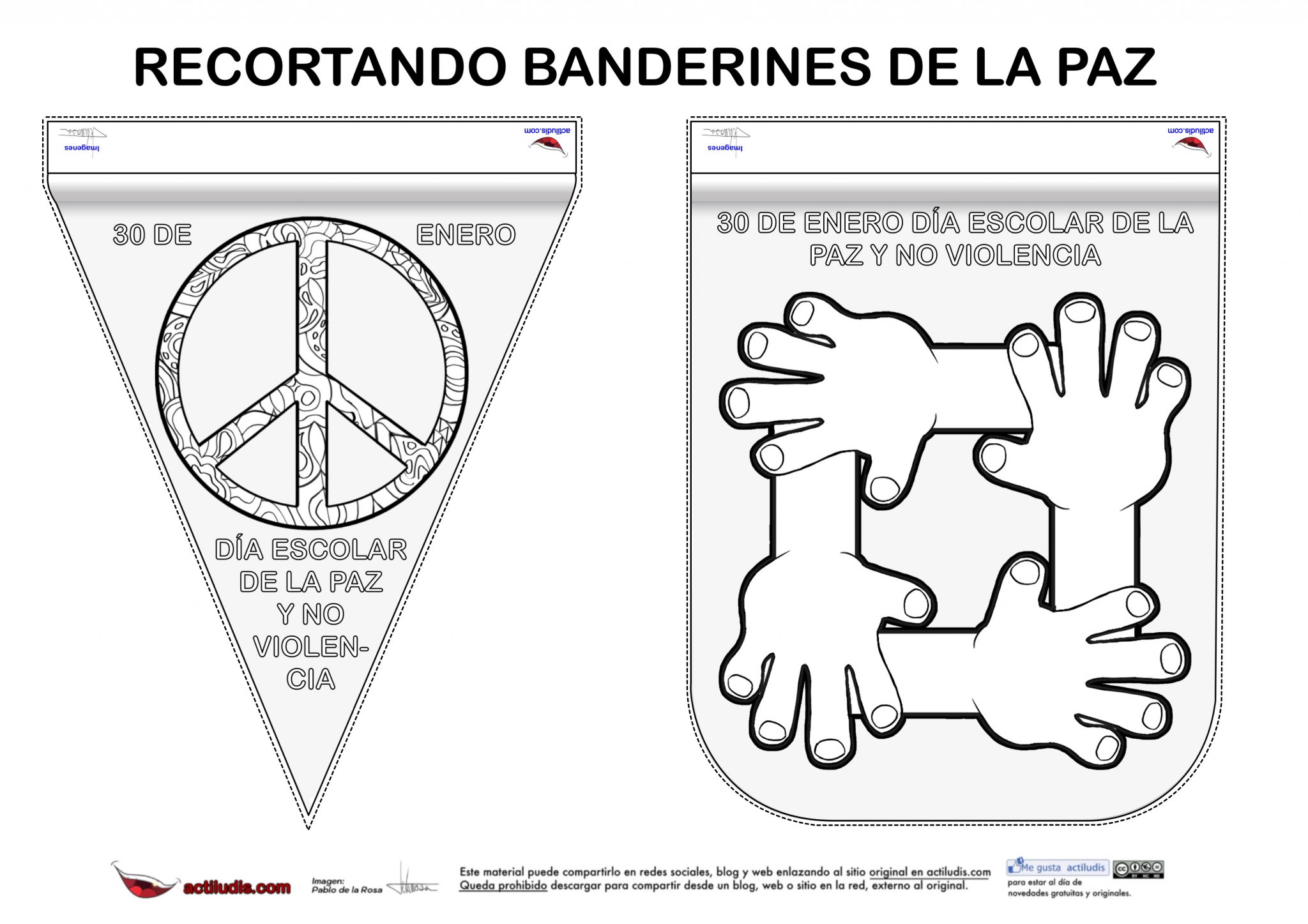 Psicomotricidad recortando banderines para el Día Escolar de la Paz y ...