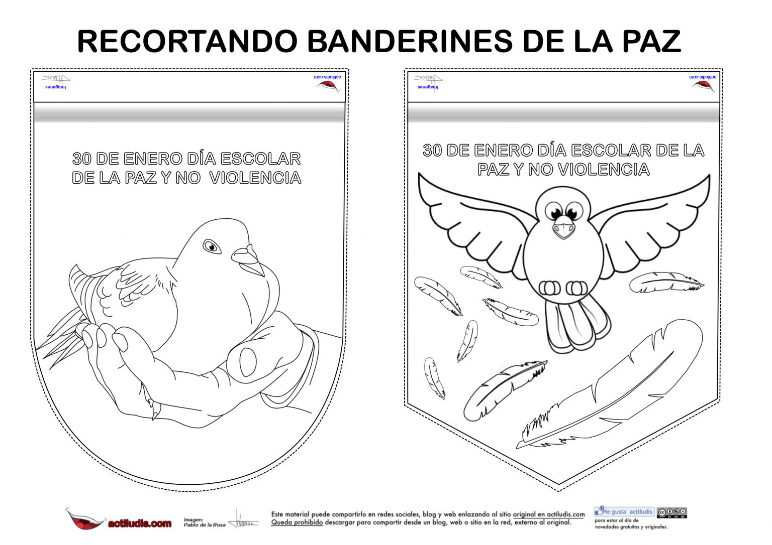 Psicomotricidad recortando banderines para el Día Escolar de la Paz y ...