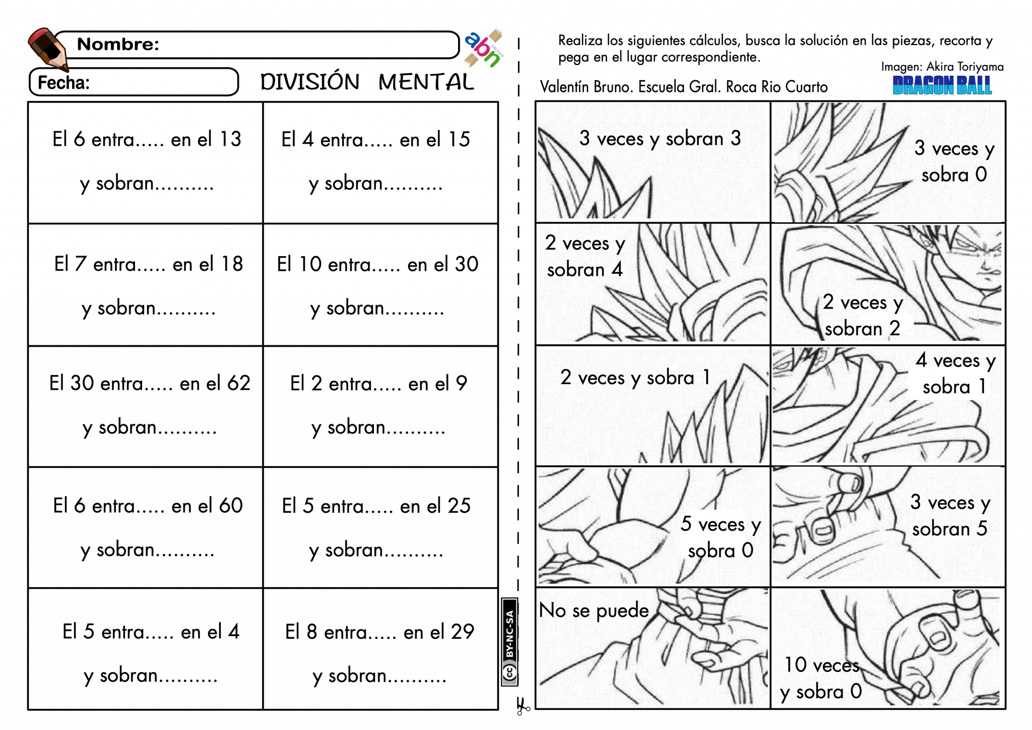 Recopilatorio de divisiones con dividendo de hasta 2 cifras y divisor ...