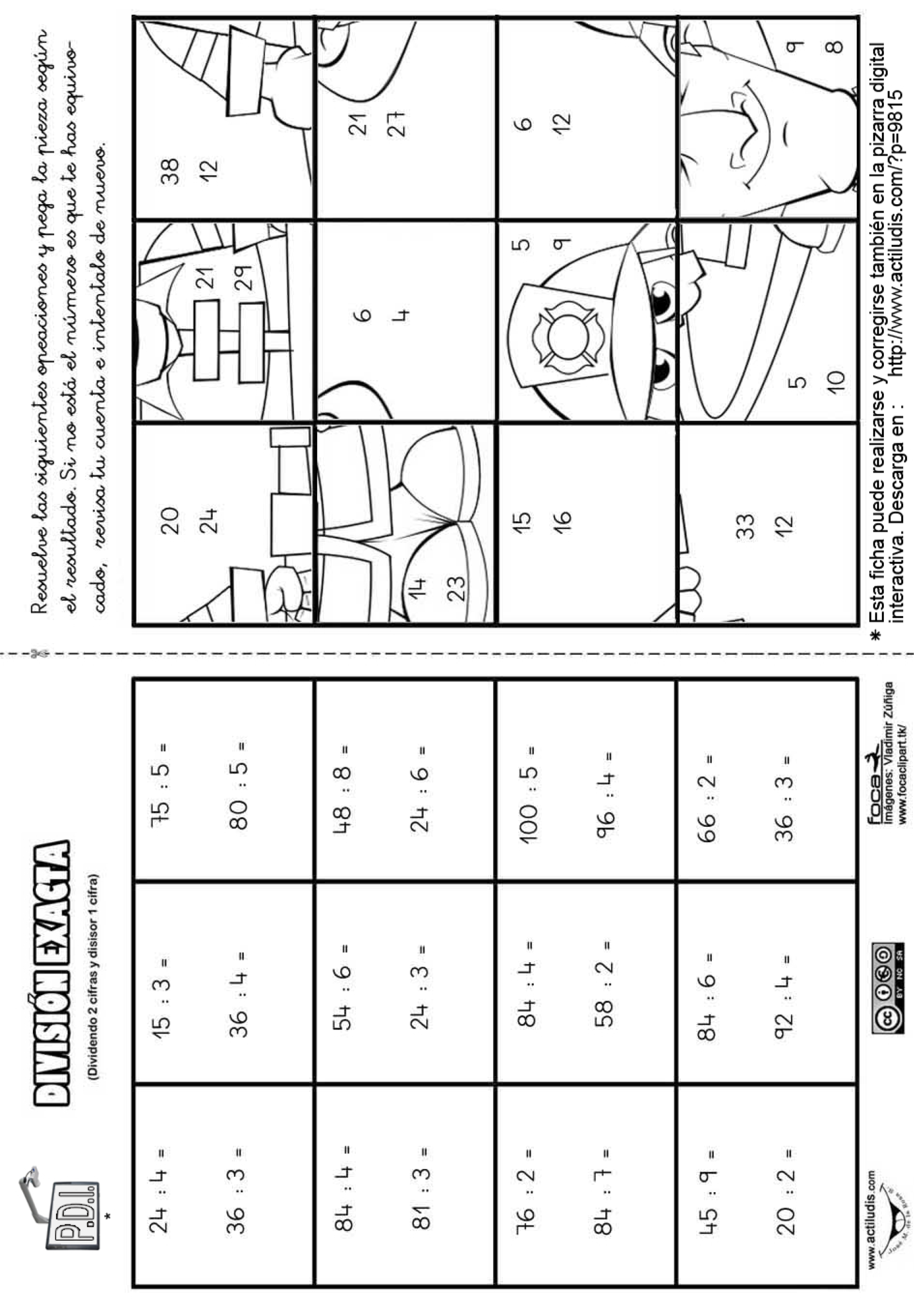 Recopilatorio de divisiones con dividendo de hasta 2 cifras y divisor ...