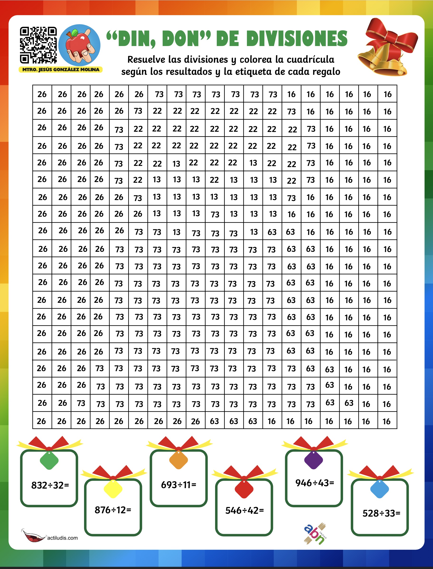 "Din, Don" de divisiones de 3 cifras entre 2 - Actiludis