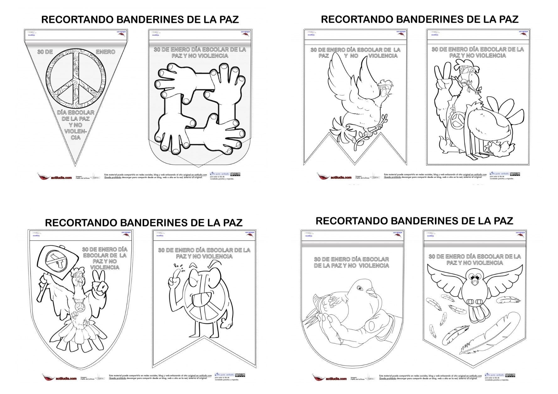 Psicomotricidad recortando banderines para el Día Escolar de la Paz y ...