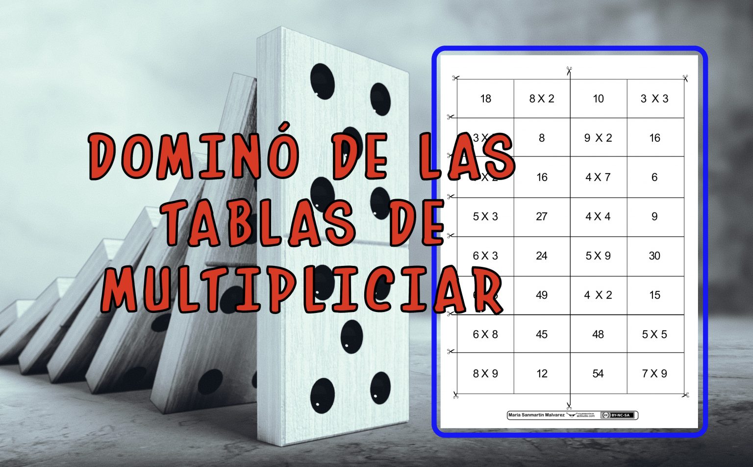 domino-tablas-de-multiplicar - Actiludis