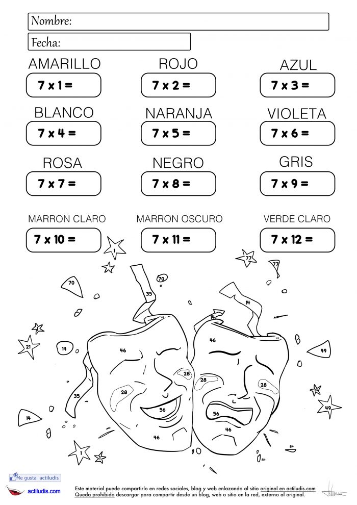 Nuevas actividades de las tablas de multiplicar del 1 al 12 - Actiludis