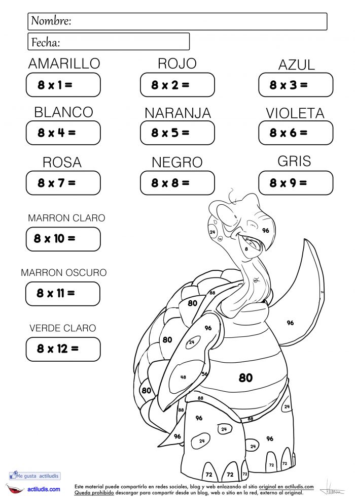 Nuevas actividades de las tablas de multiplicar del 1 al 12 - Actiludis