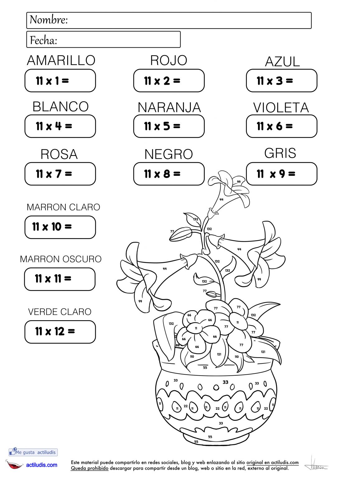 Nuevas actividades de las tablas de multiplicar del 1 al 12 - Actiludis
