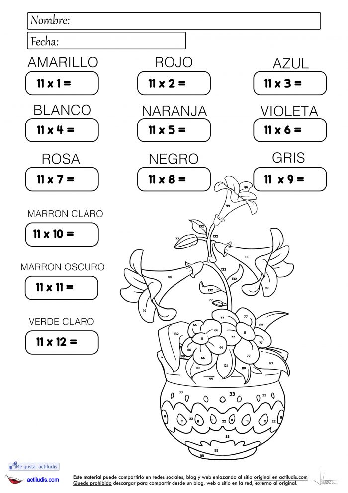 Nuevas actividades de las tablas de multiplicar del 1 al 12 - Actiludis
