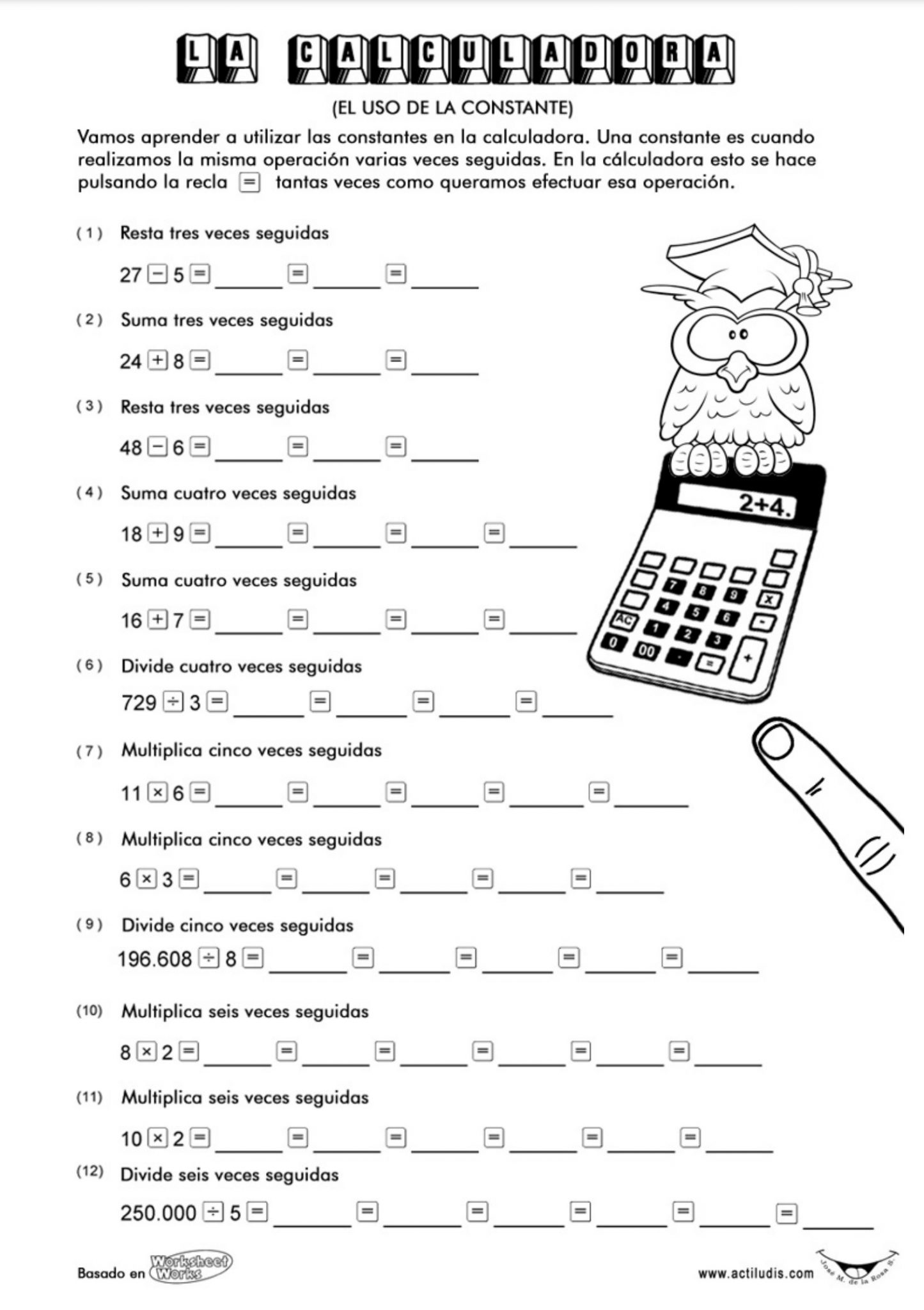 Practicamos el uso de las constantes con la calculadora - Actiludis