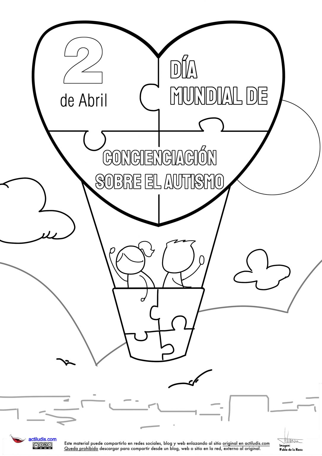 Dibujos para colorear y conmemorar el día mundial del autismo - Actiludis