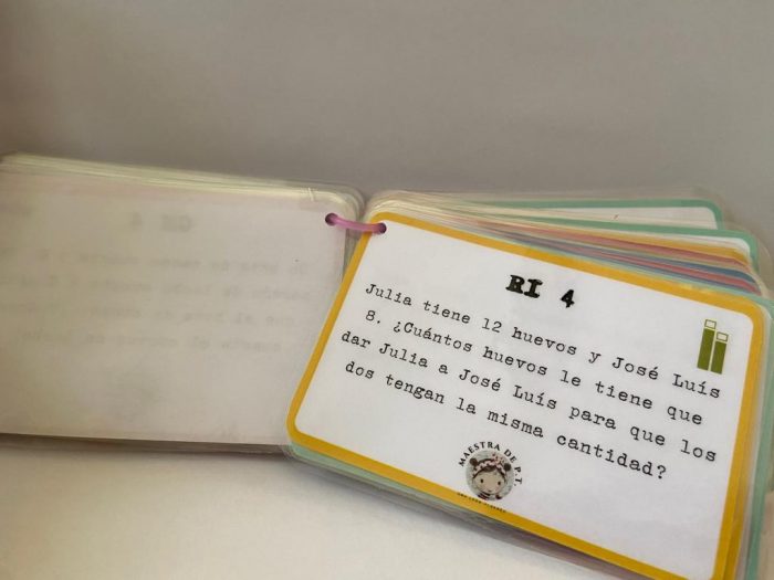 Tarjetas de problemas matemáticos por categorías semánticas - Actiludis