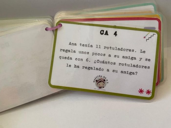 Tarjetas de problemas matemáticos por categorías semánticas - Actiludis
