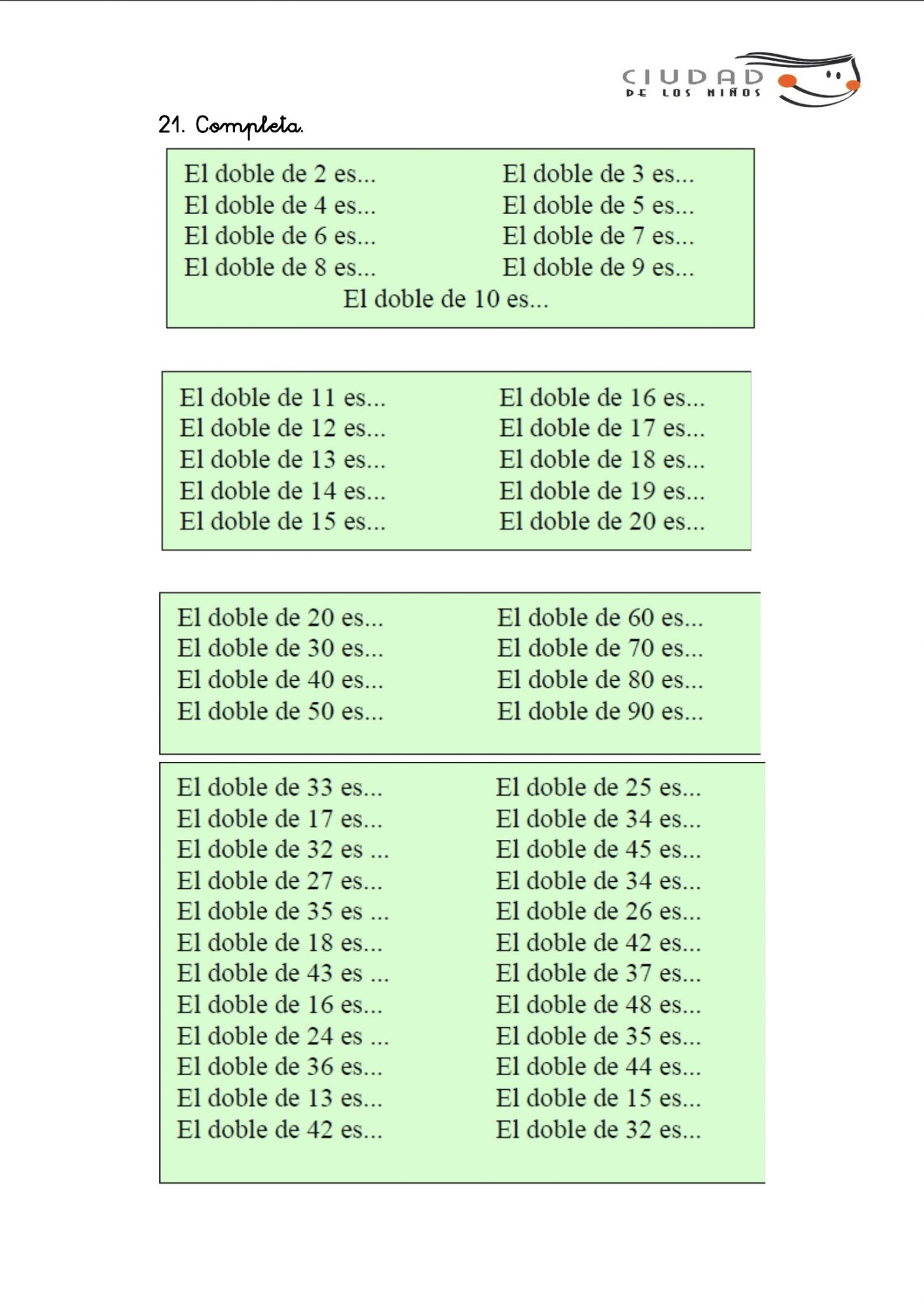 Actividades para trabajar la cadena numérica y cálculo - Actiludis