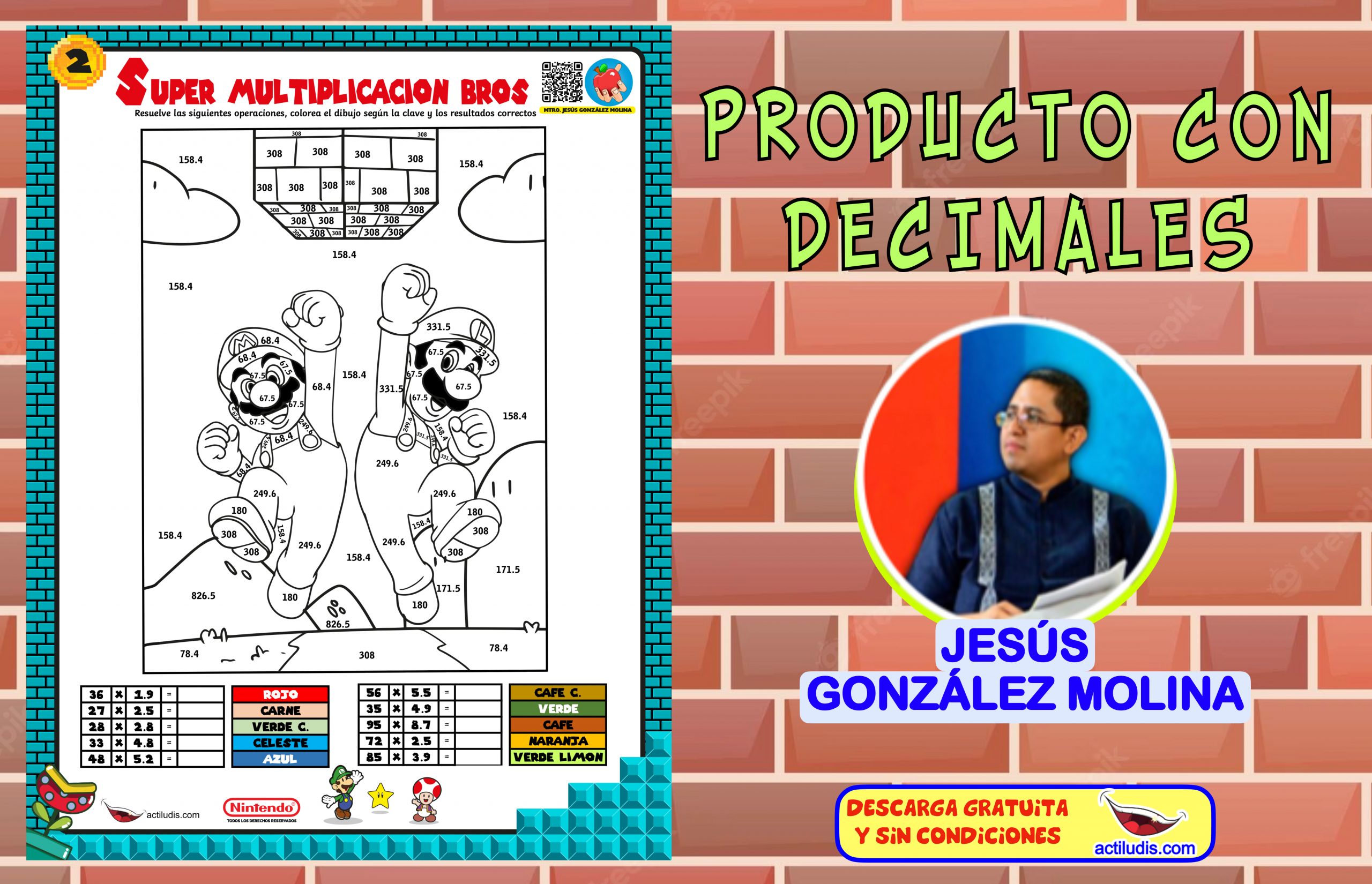 Productos con decimales y Mario Bros - Actiludis