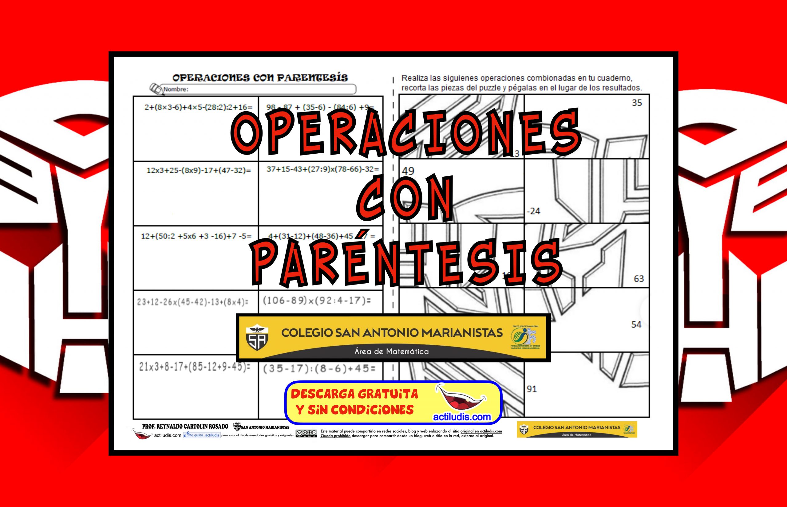 Puzle Transformers para montar con operaciones con paréntesis. - Actiludis