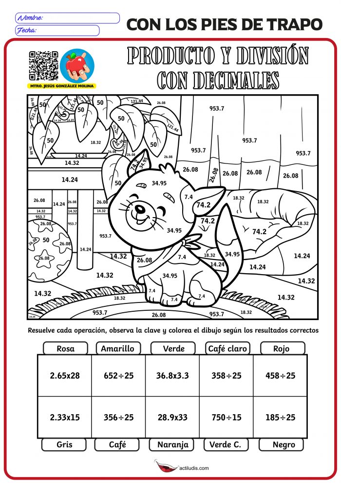 Producto y división con decimales y el cuento "Con pies de trapo ...