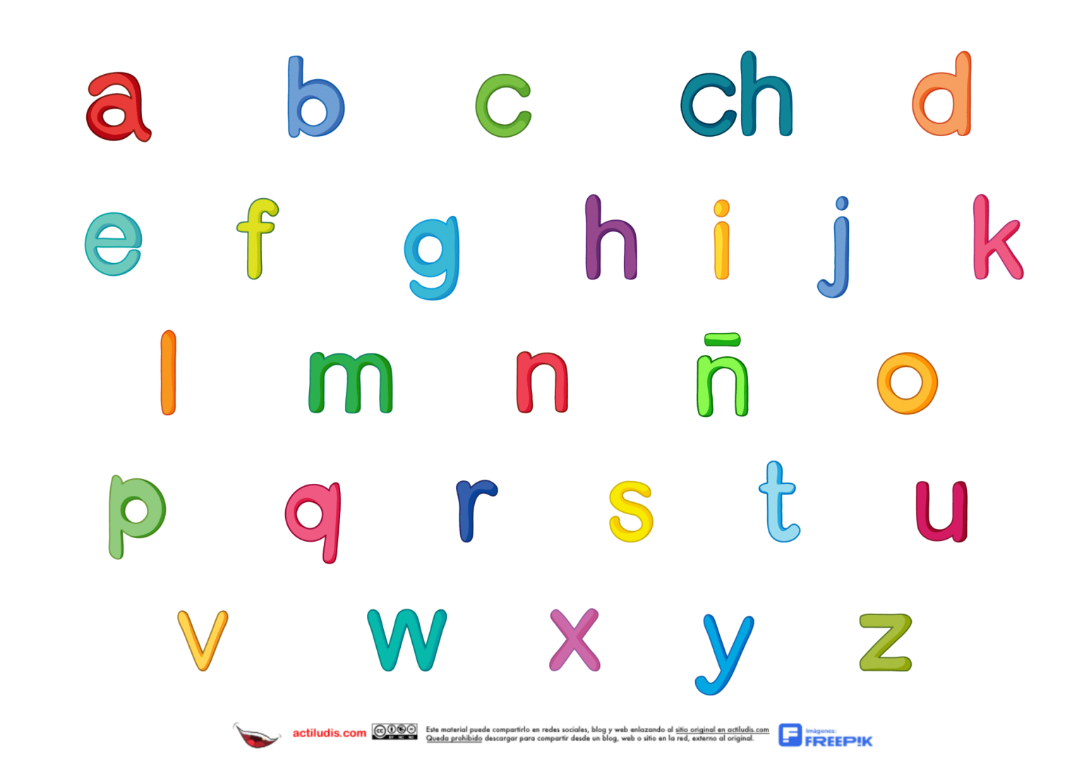 Bingo de letras - Actiludis