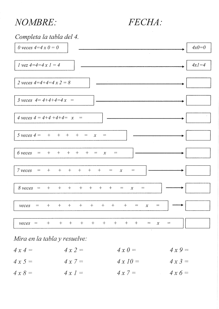 Cuaderno de multiplicaciones - Actiludis