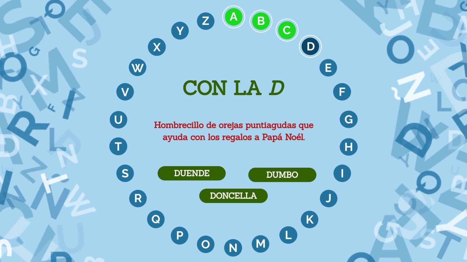 Pasapalabra con vocabulario navideño - Actiludis