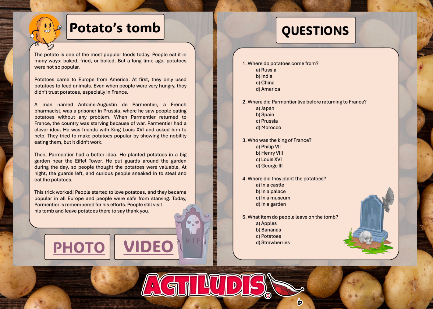 Short reading: "POTATO´S TOMB" - Actiludis